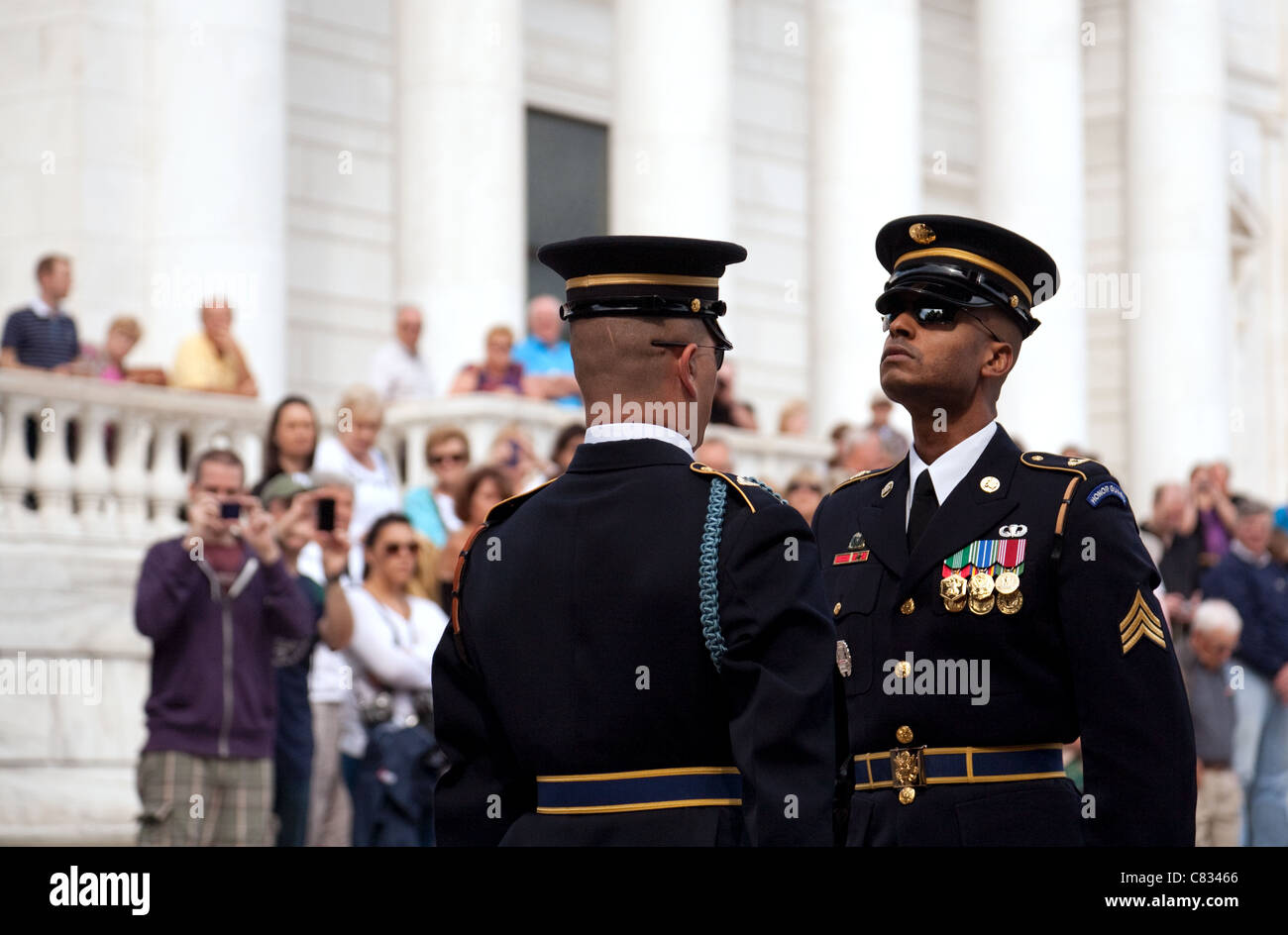 Changing of the guard, the Tomb of the Unknown Soldier, Arlington ...