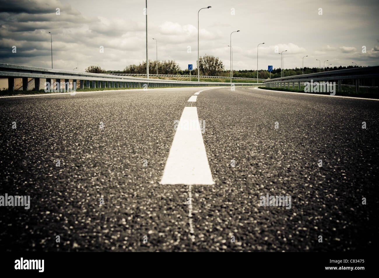 empty asphalt highway Stock Photo - Alamy