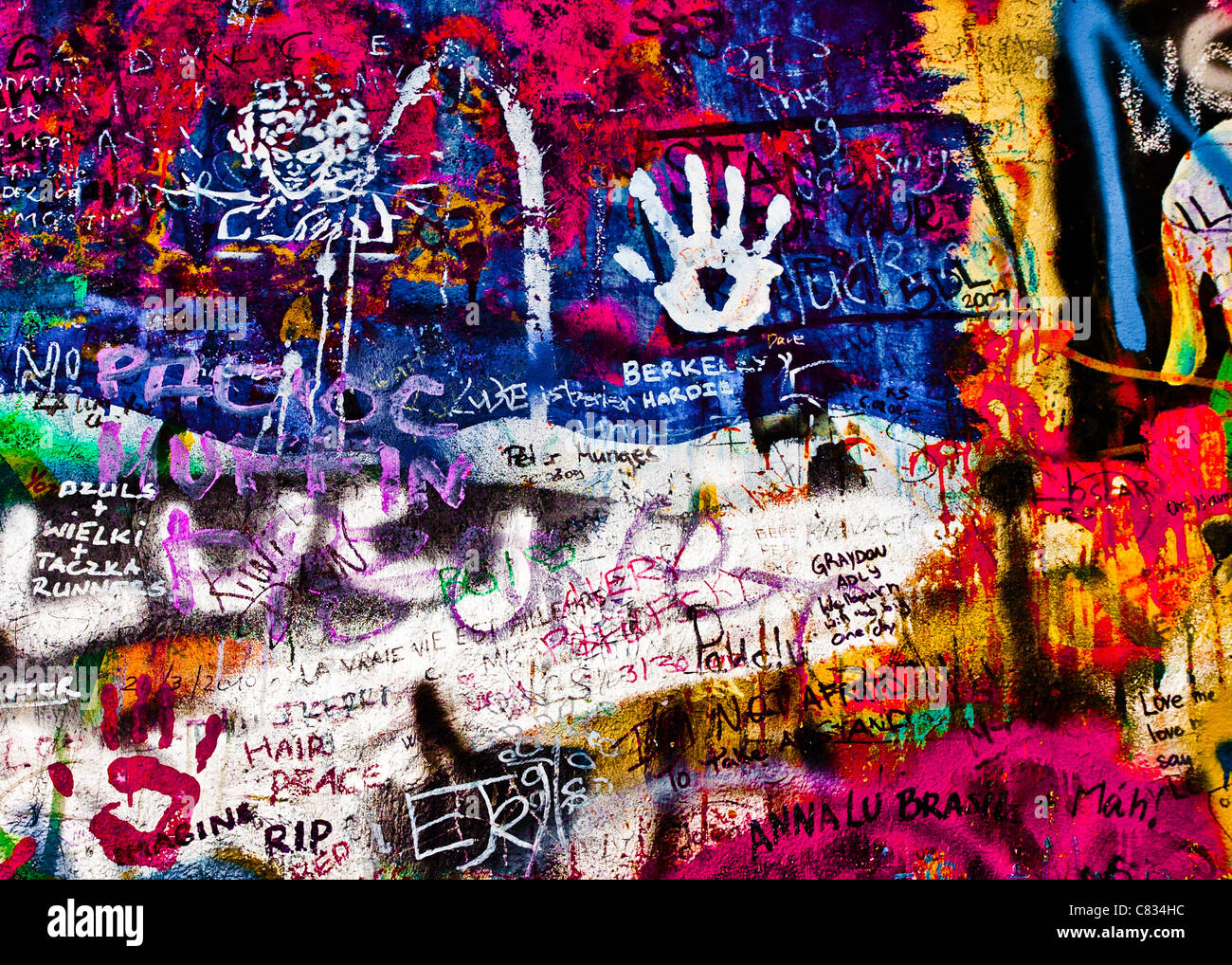 The graffiti john Lennon wall in Prague Stock Photo - Alamy