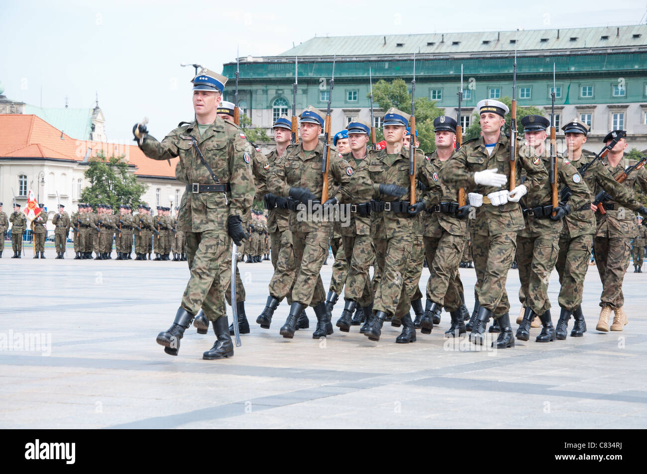 soldiers during the drill on the square Stock Photo - Alamy