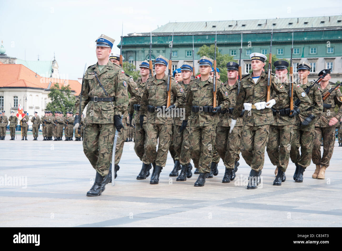soldiers during the drill on the square Stock Photo - Alamy