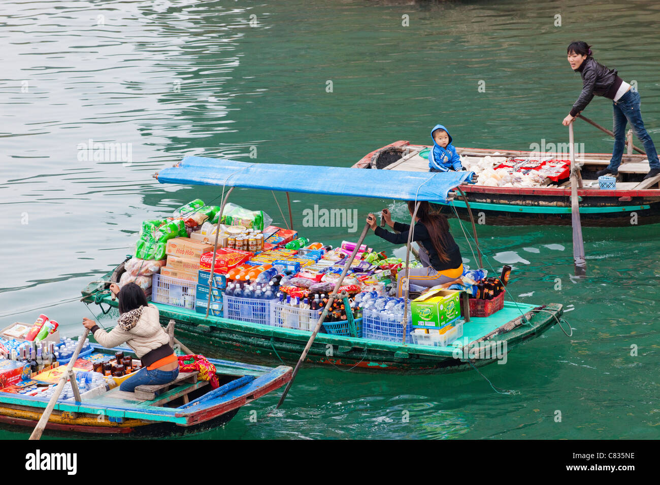 Vietnam, Halong Bay, Floating Market Stock Photo - Alamy