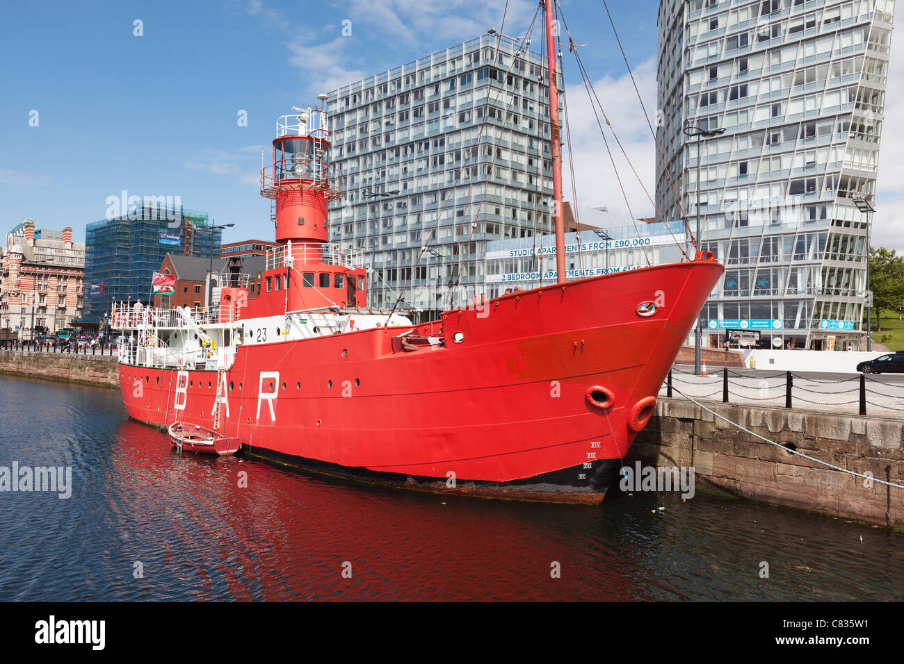 Former Mersey Bar lightship Planet moored in Canning Dock, Liverpool ...
