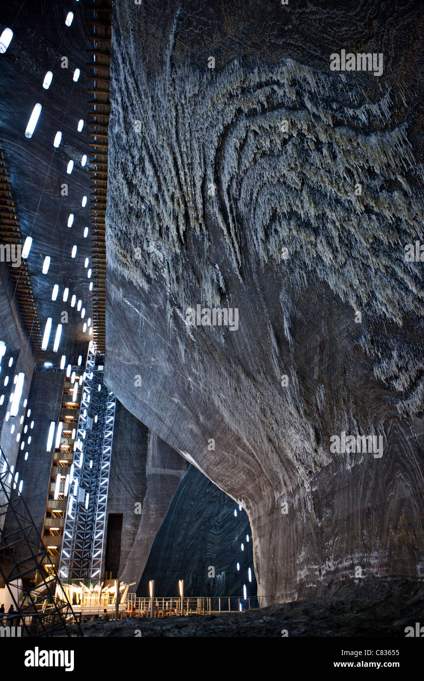 Turda salt mine, tourist attraction in Transylvania, Romania Stock ...