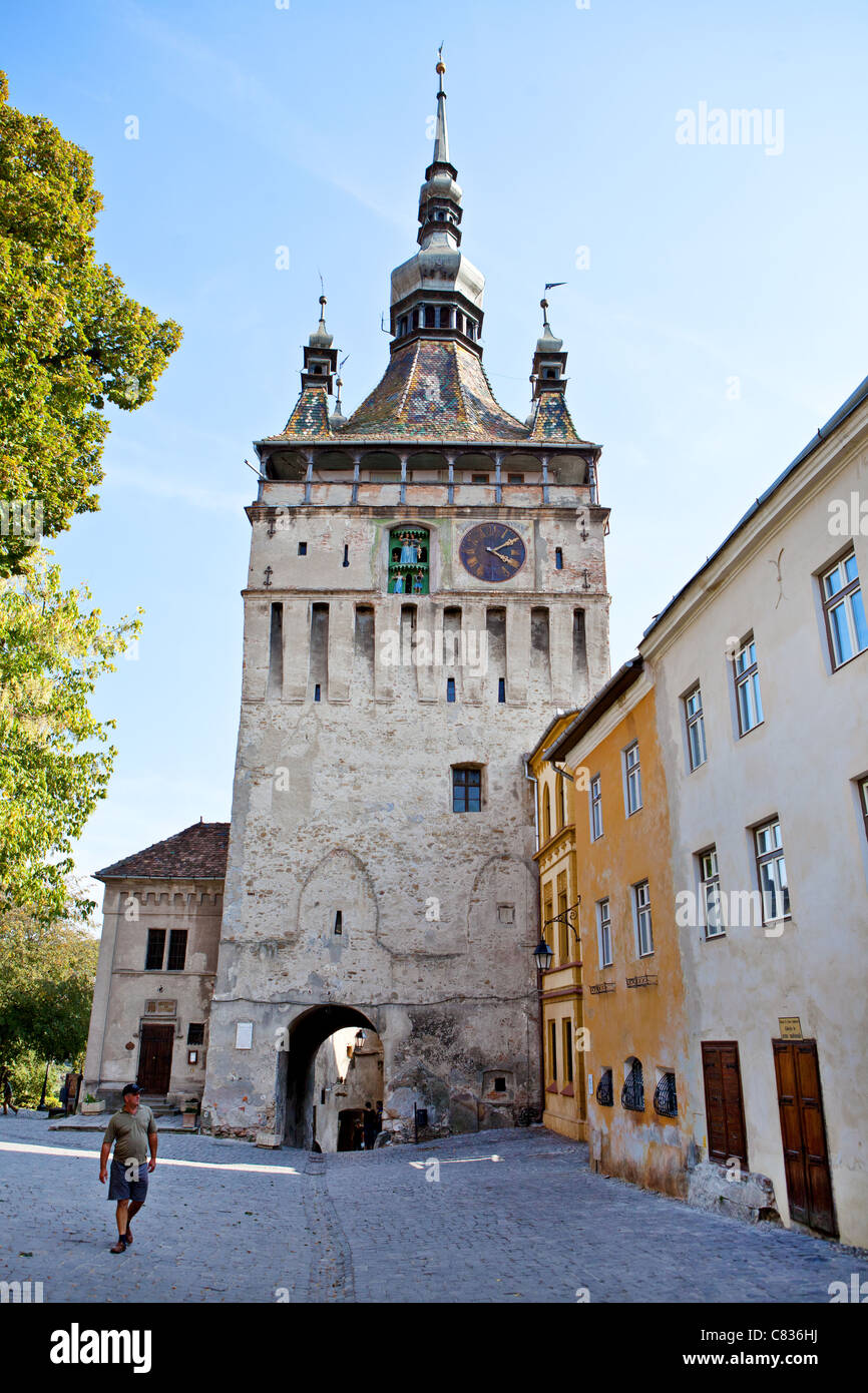 Romanian clock tower hi-res stock photography and images - Alamy