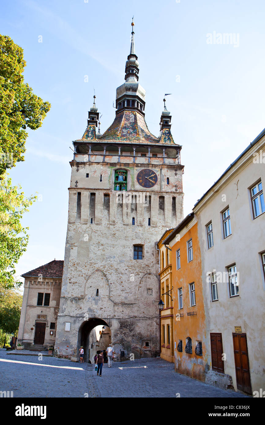 The Clock Tower in Sighisoara, Romania Stock Photo - Alamy