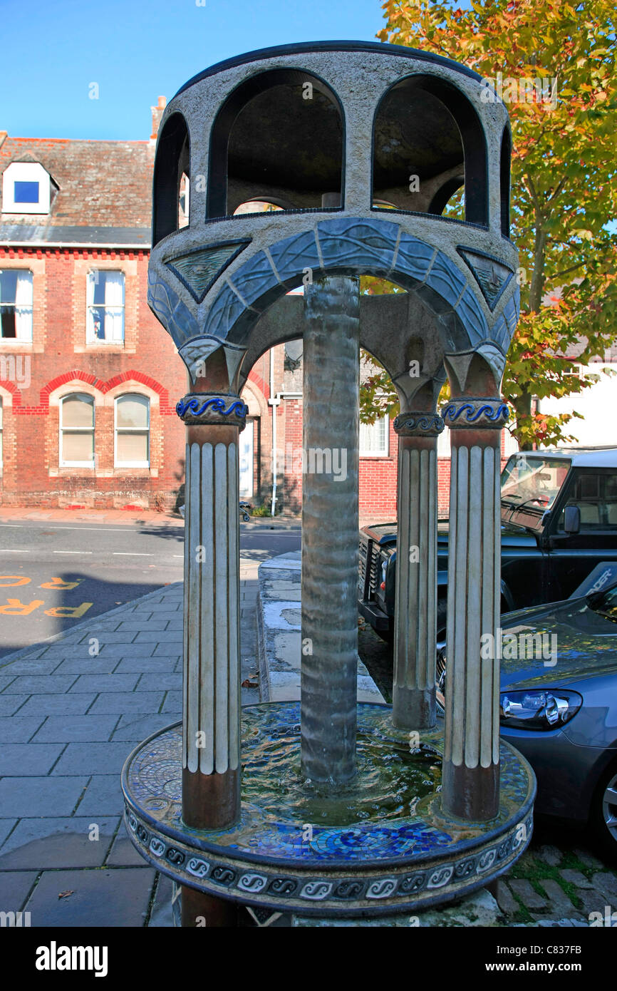 Romanesque Water fountain in Dorchester Dorset Stock Photo - Alamy