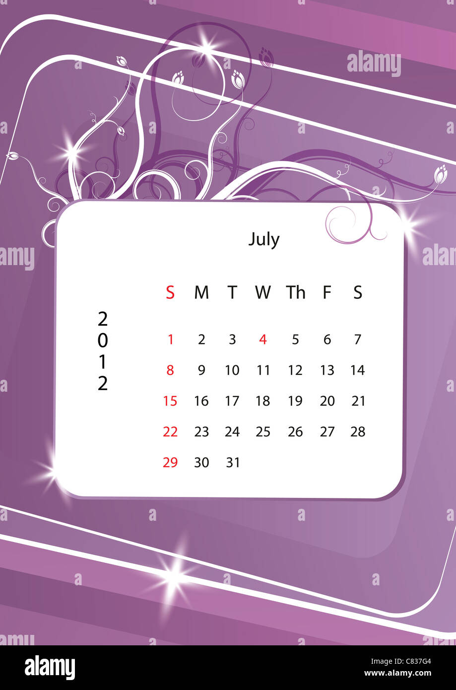 2012 calendar template hi-res stock photography and images - Alamy