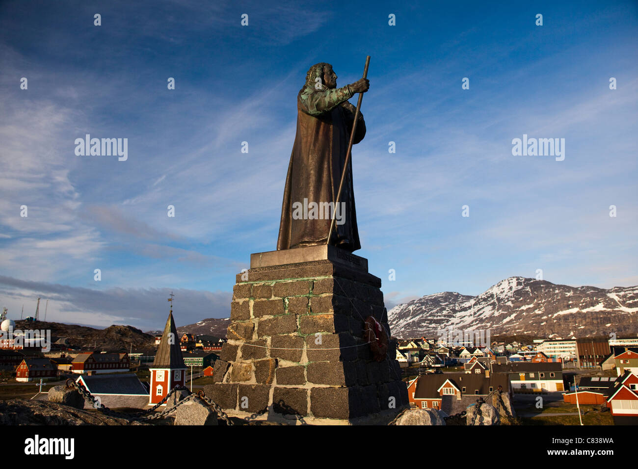 Statue of Hans Egede Nuuk, Greenland Stock Photo - Alamy