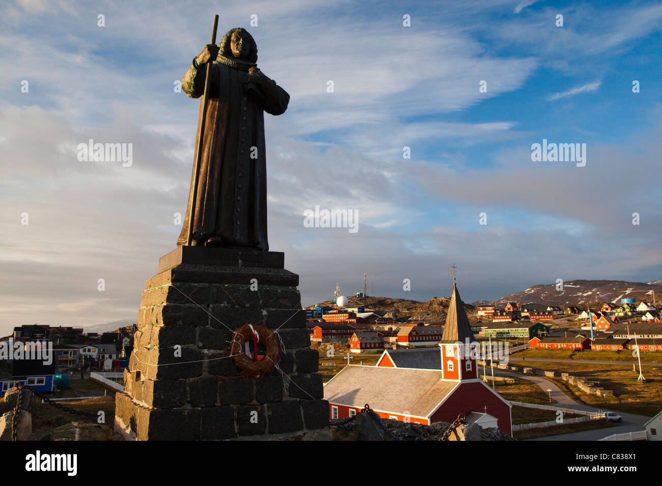 Statue of Hans Egede Nuuk, Greenland Stock Photo - Alamy