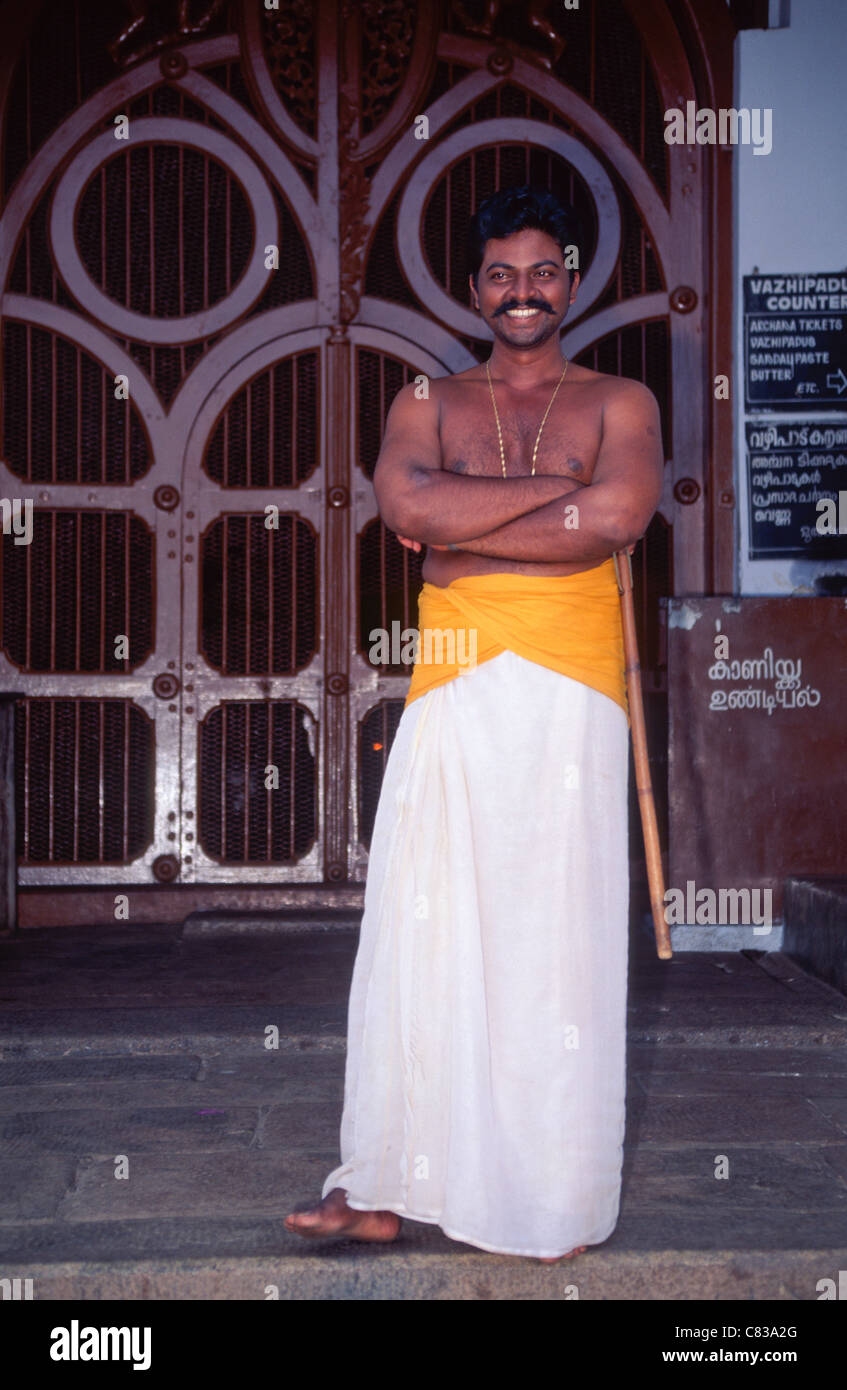 Temple Guard in Trivandrum Stock Photo - Alamy