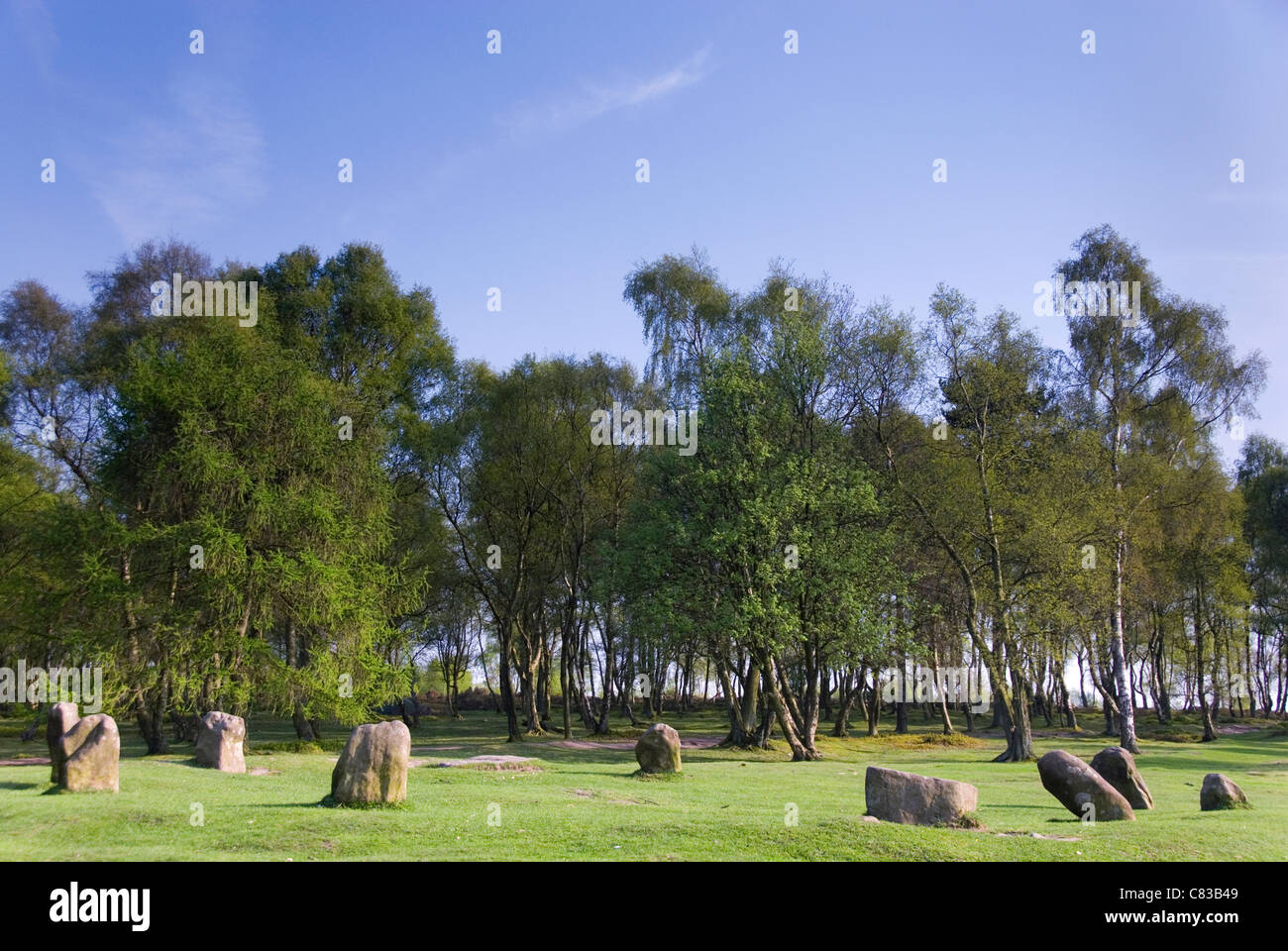 Nine Ladies Stone Circle, Stanton Moor, Derbyshire, UK Stock Photo - Alamy