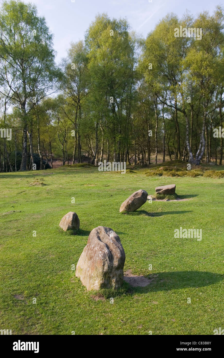 Close up Partial Curve of Four Stones of Nine Ladies Stone Circle ...