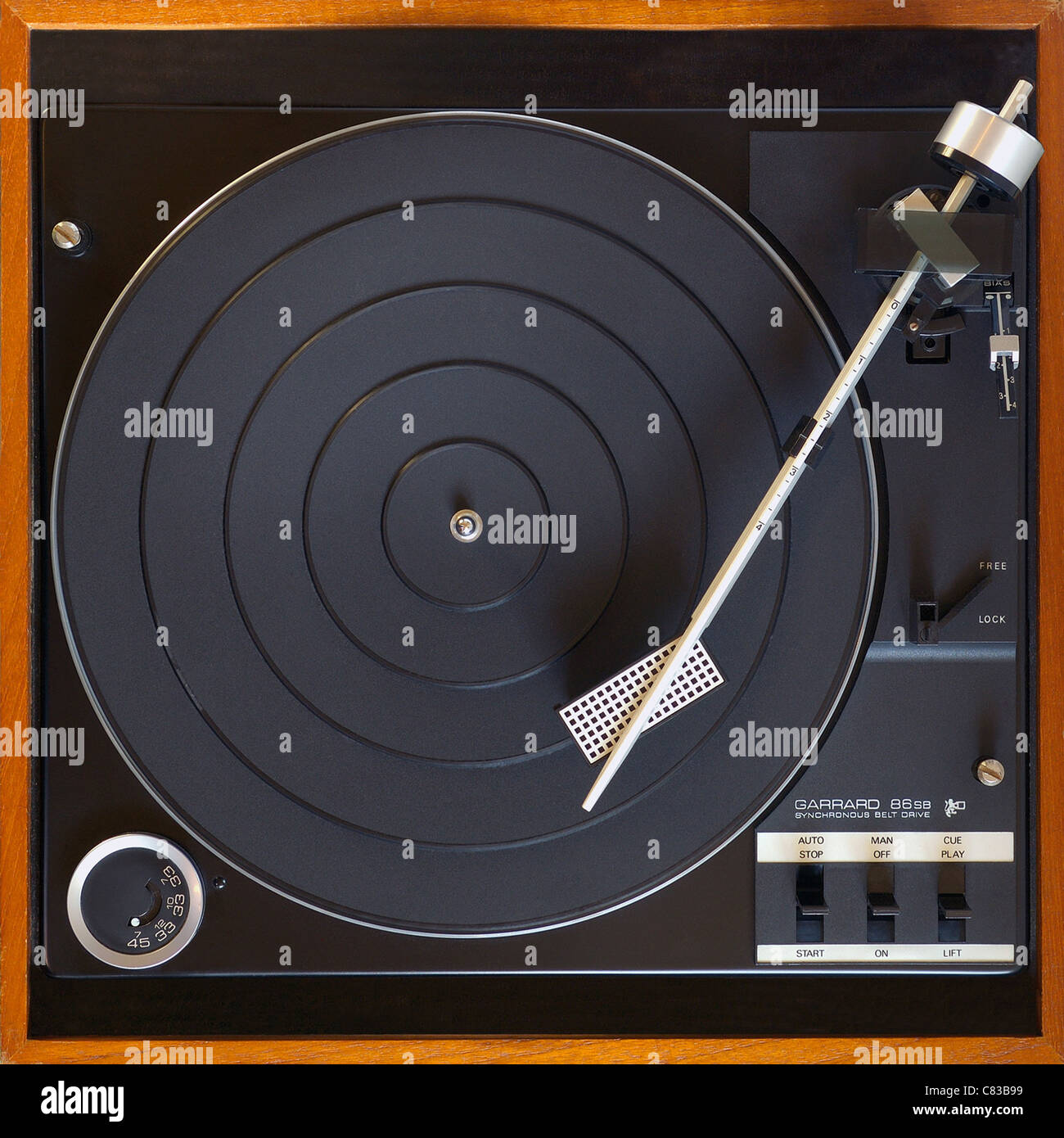 Record player (1970s/80s) NB Record arm is at the position for the ...