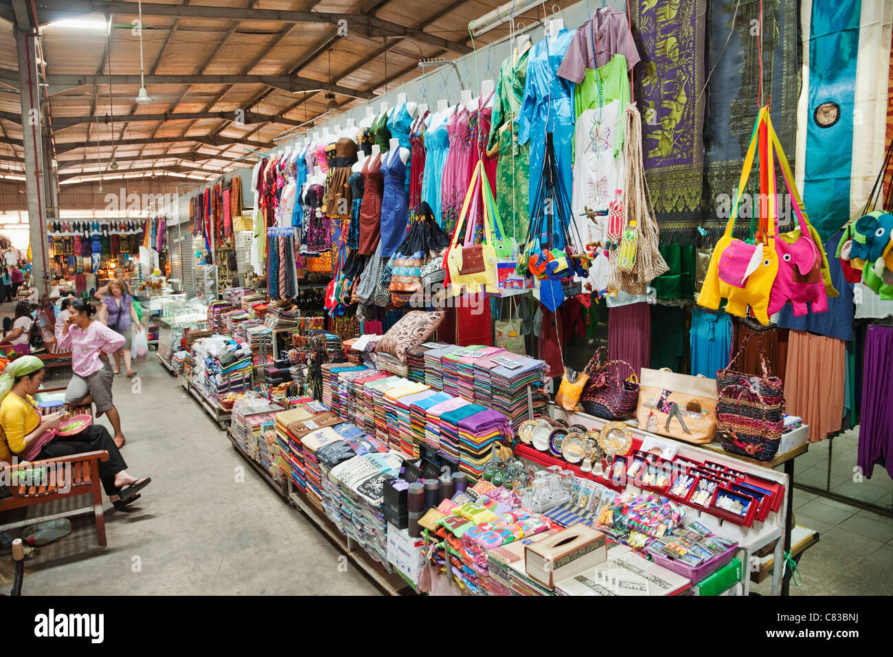 Cambodia, Siem Reap, Center Market, Souvenir Shops Stock Photo - Alamy