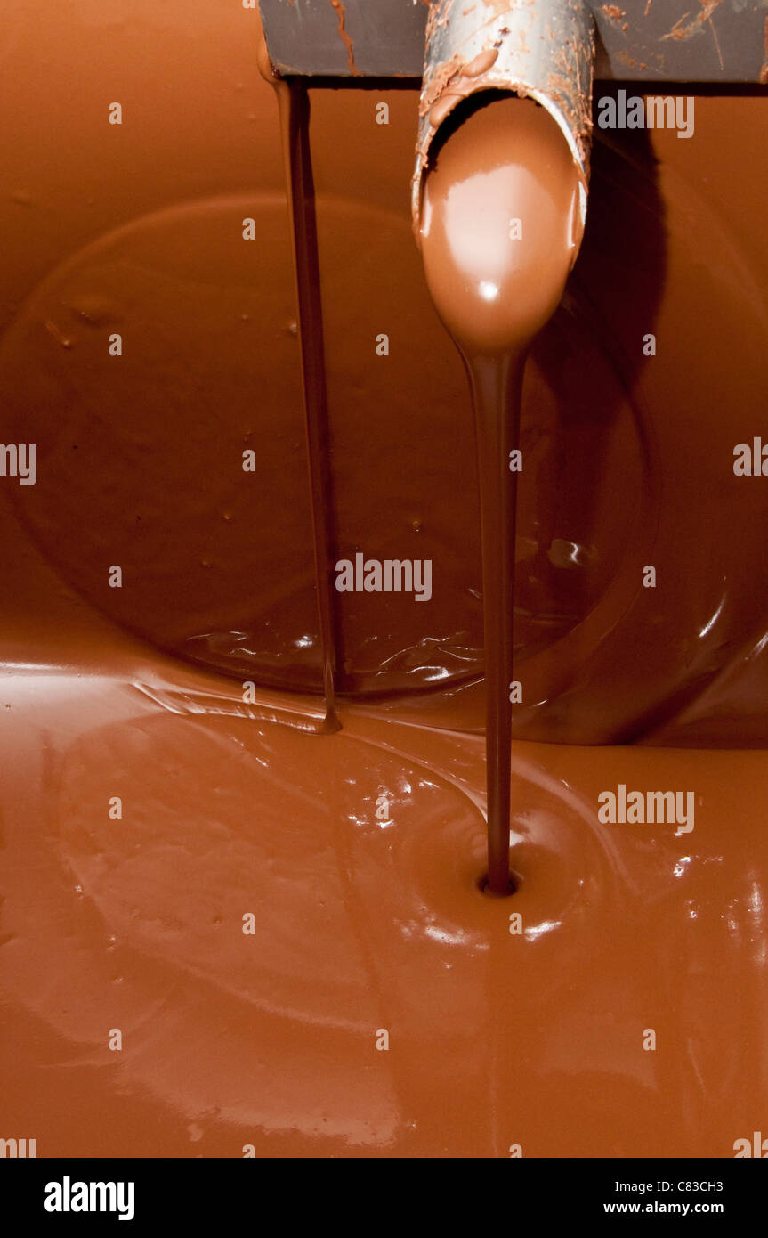 Milk Chocolate in a Machine Stock Photo - Alamy