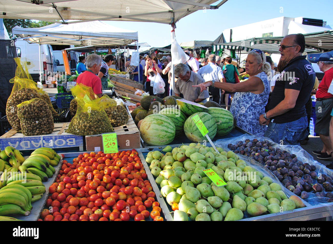 Fruit and vegetable stalls, Bonavista Sunday Market, Bonavista, nr ...