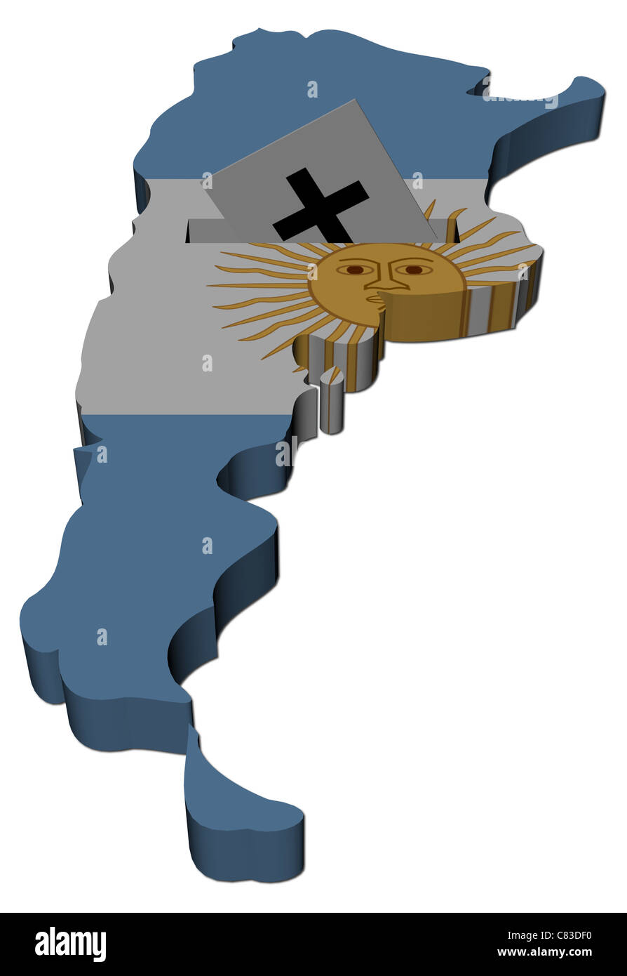 Argentina election map with ballot paper illustration Stock Photo - Alamy