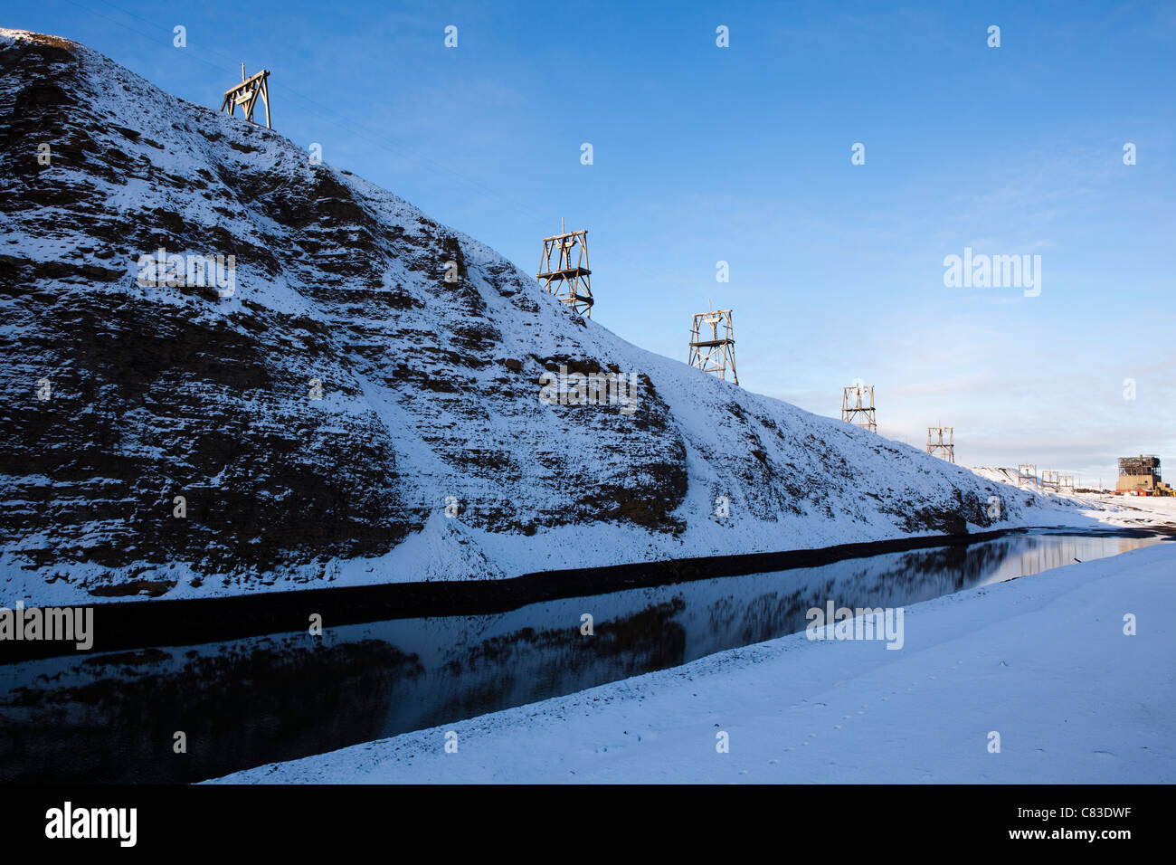 Old coal mining machinery, Longyearbyen, Svalbard. Coal mining ...