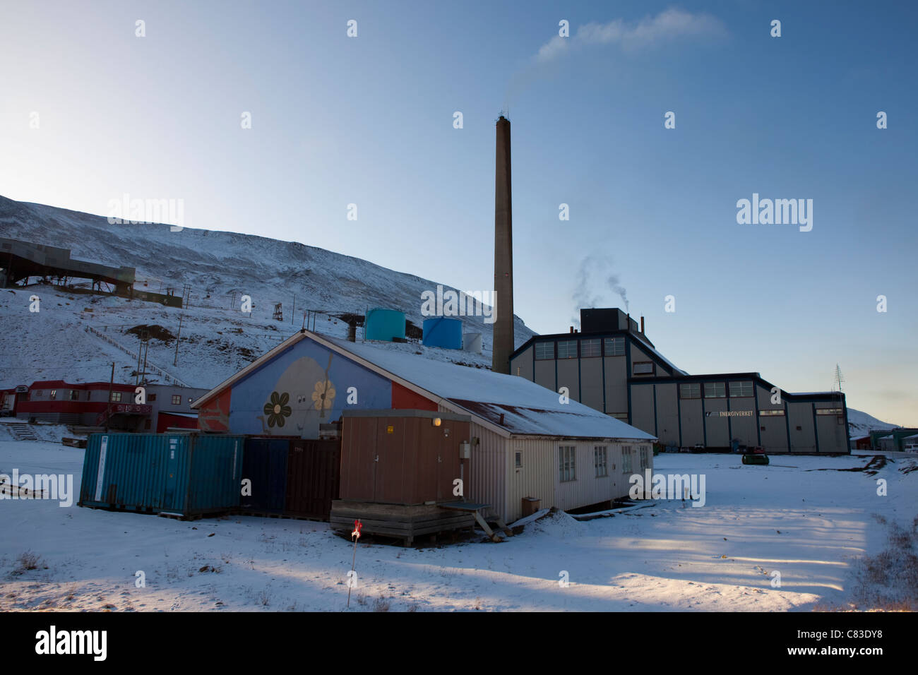 EnergiverkCoal power station in Arctic town of Longyearbyen, Svalbard ...