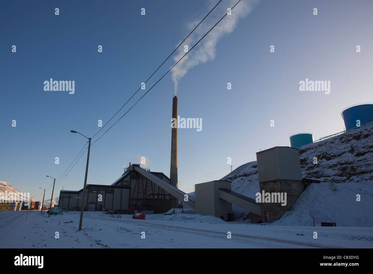 EnergiverkCoal power station in Arctic town of Longyearbyen, Svalbard ...