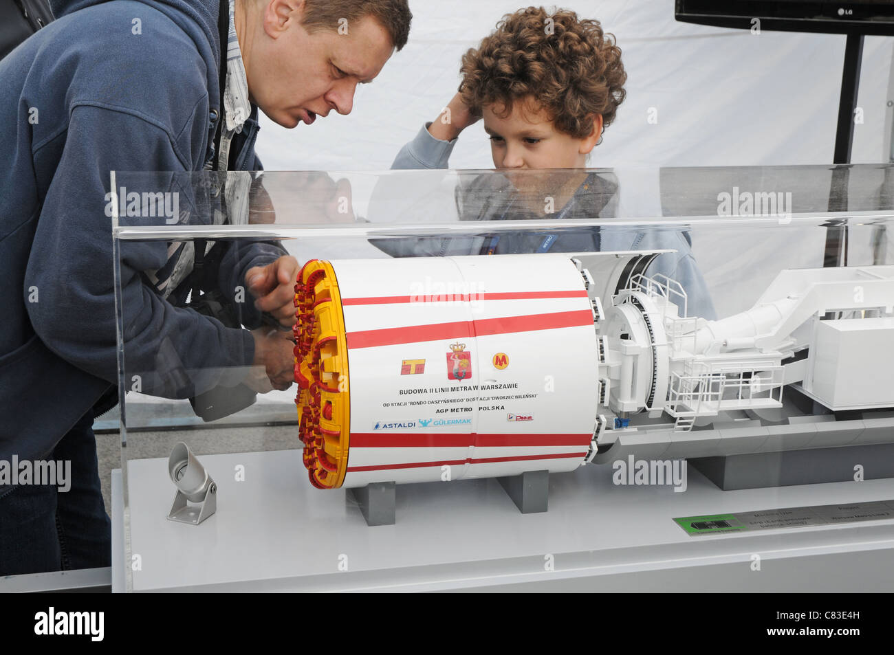 Model of TBM tunnel boring machine also called mole during presentation ...