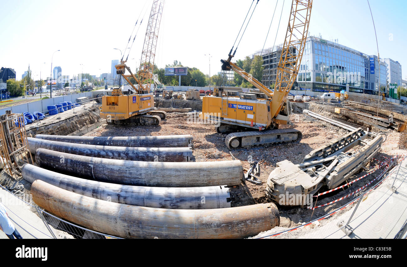 Construction site of Warsaw Metro Second Line Stock Photo - Alamy