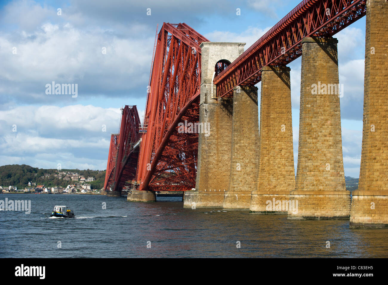 The Forth Rail Bridge spanning the Forth Estuary between East Lothian ...