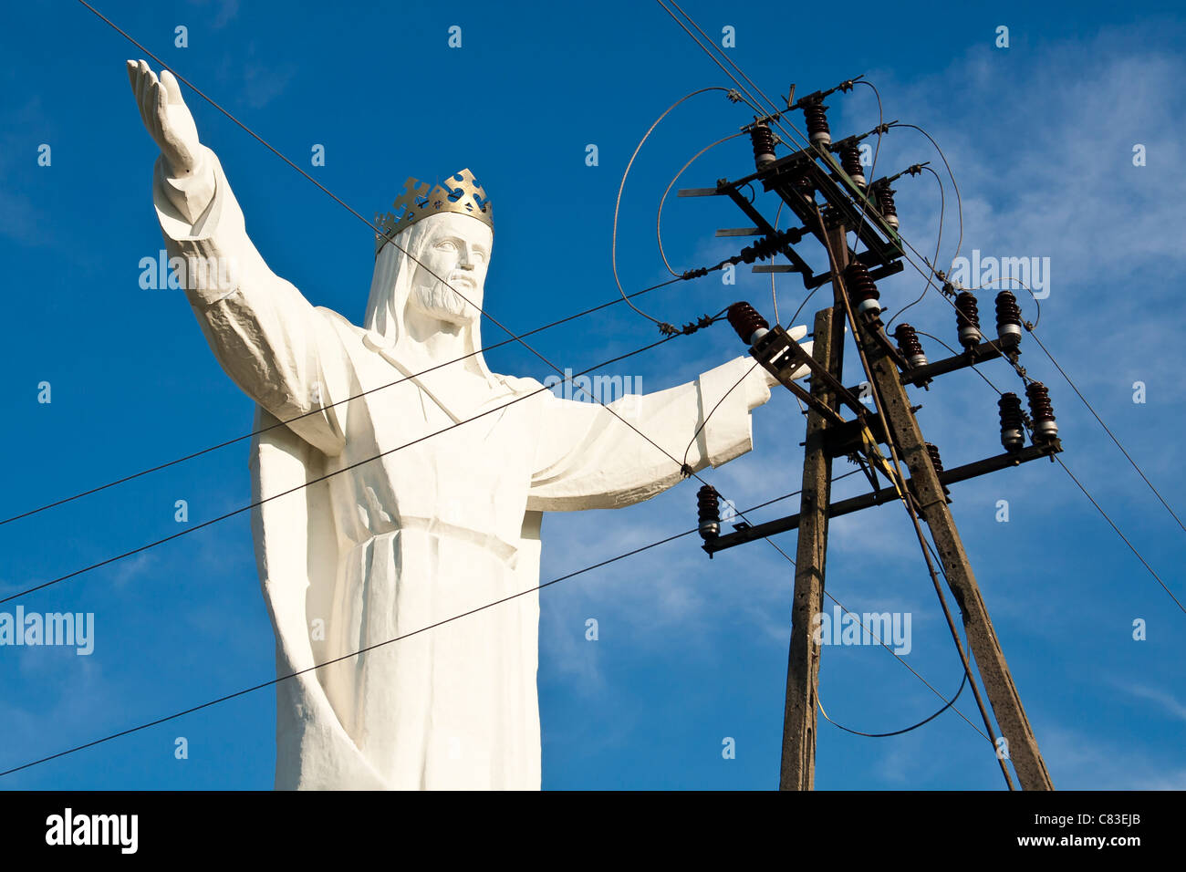 A huge statue of Christ the King, with a height 36 meters is one of the ...