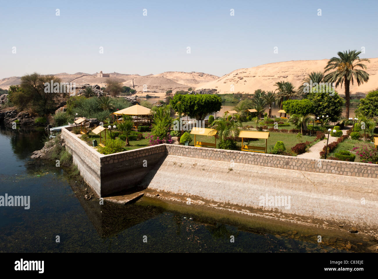 Botanical gardens in Kitchener's Island - Aswan, Upper Egypt Stock ...