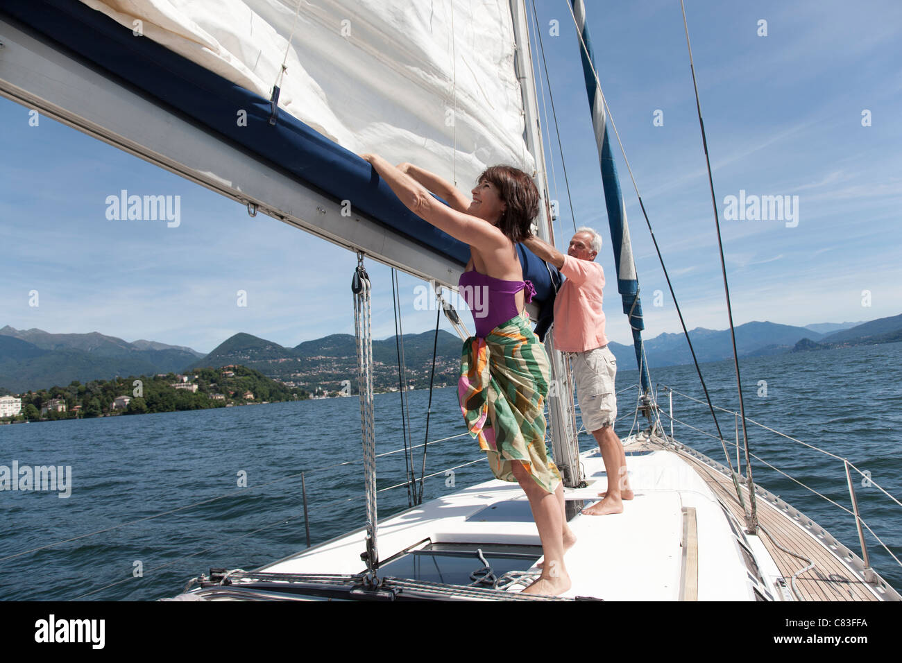 Mature couple sail boat hi-res stock photography and images - Alamy