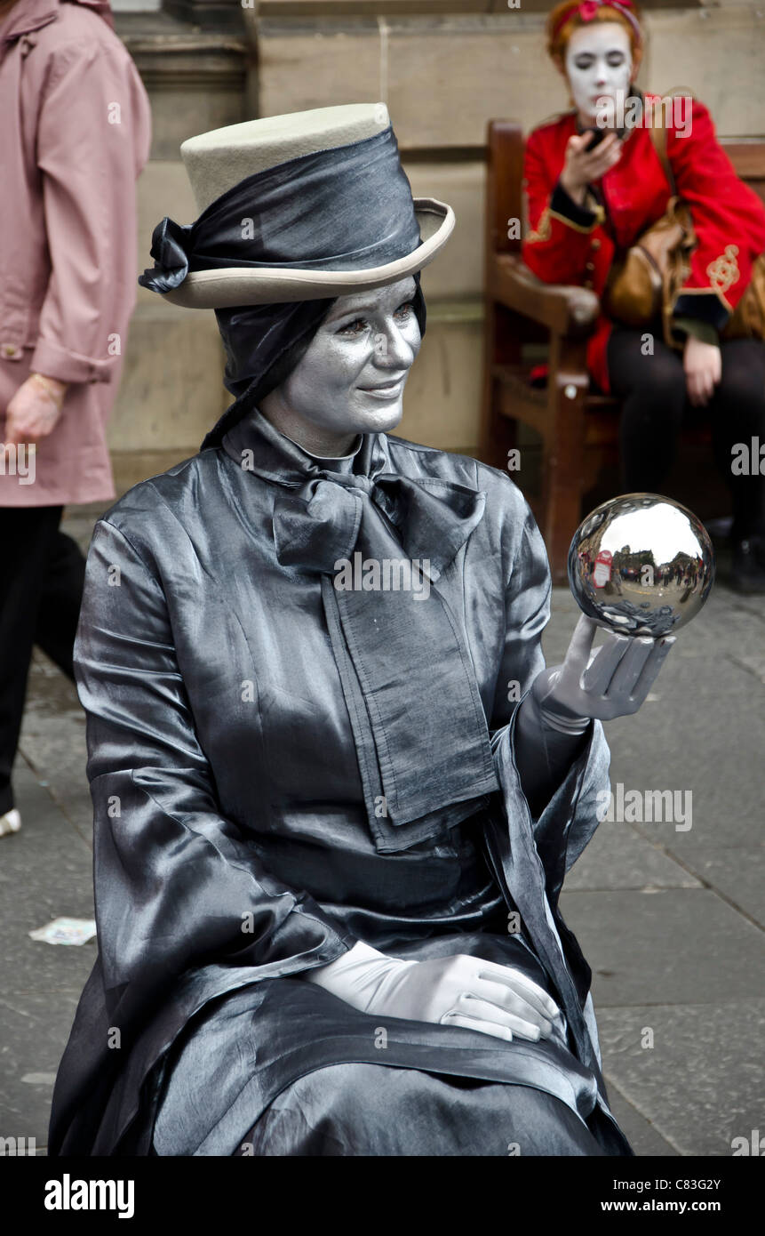Human statue in Edinburgh's Royal Mile during the International ...