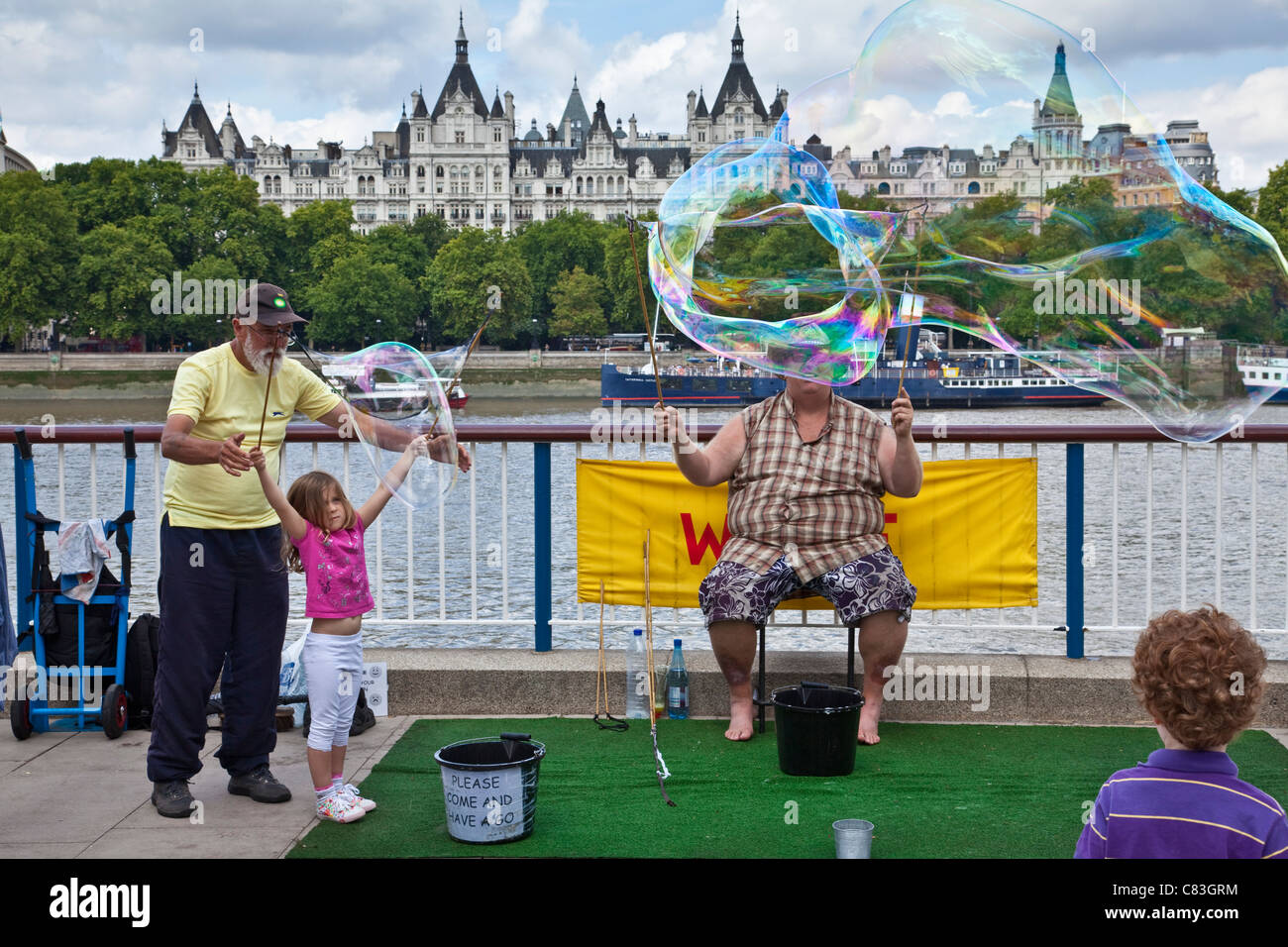 Blowing Bubbles, South Bank, London, England Stock Photo - Alamy