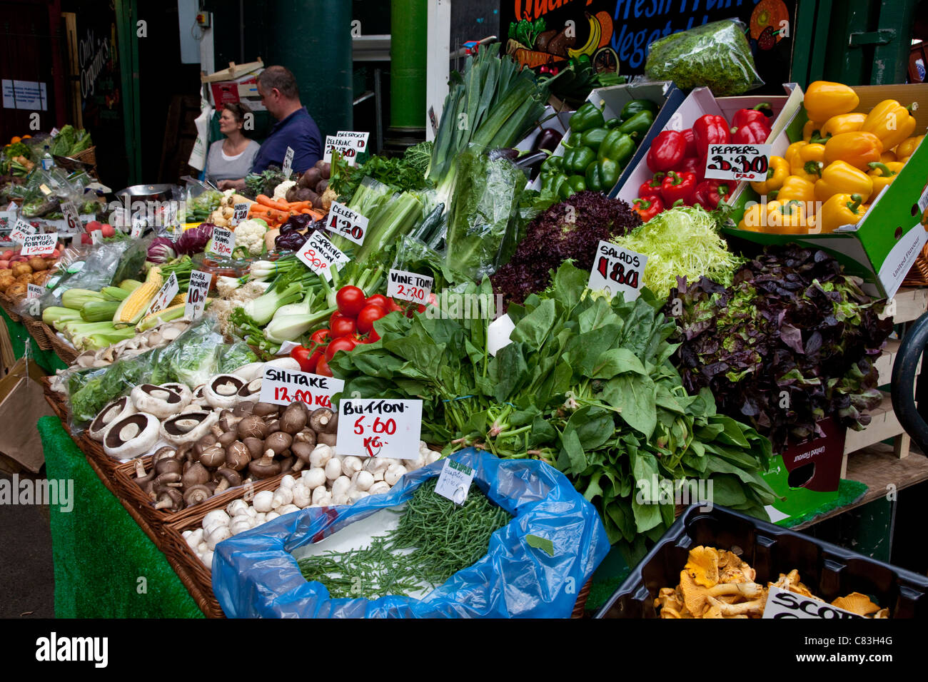 Fresh Fruit and Vegetable Stall, Borough Market, London, England Stock ...