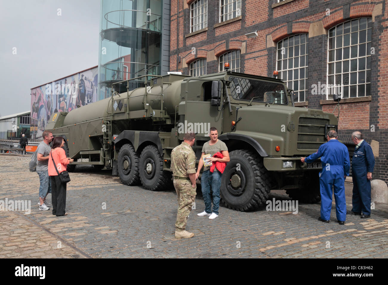 An Oshkosh Defense Wheeled Tanker on display at the Museum of Science ...