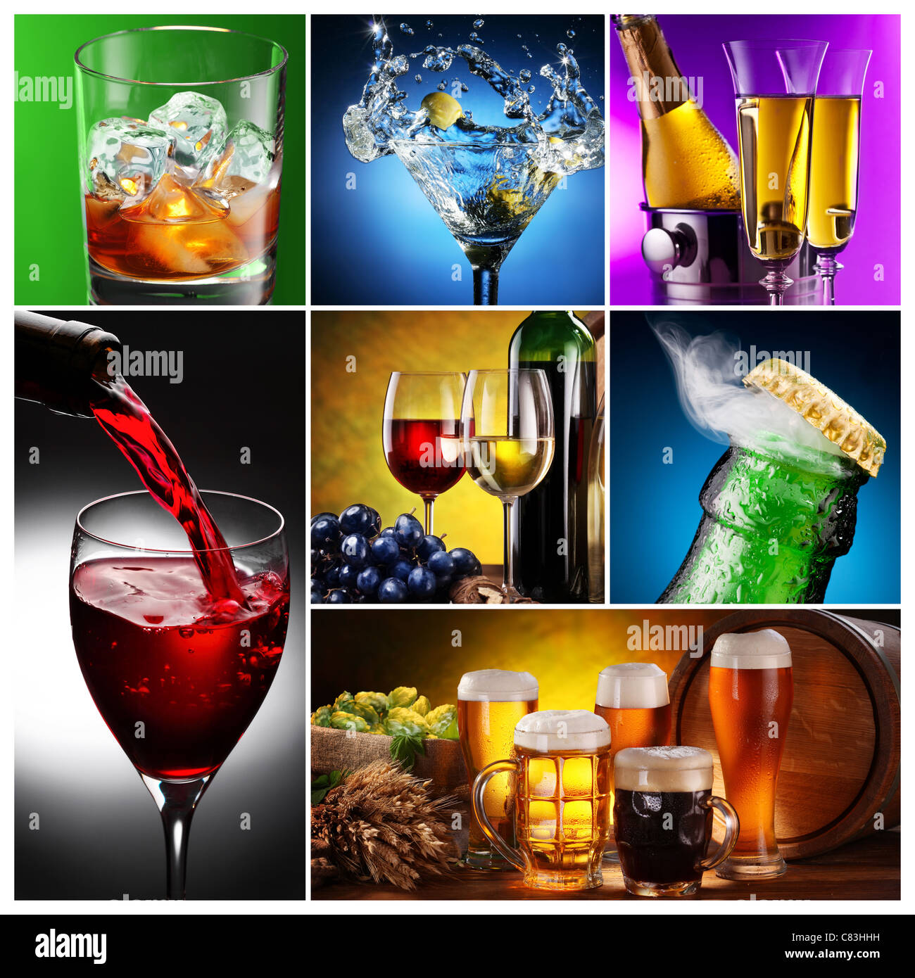 Collection of images of alcohol in different ways Stock Photo - Alamy