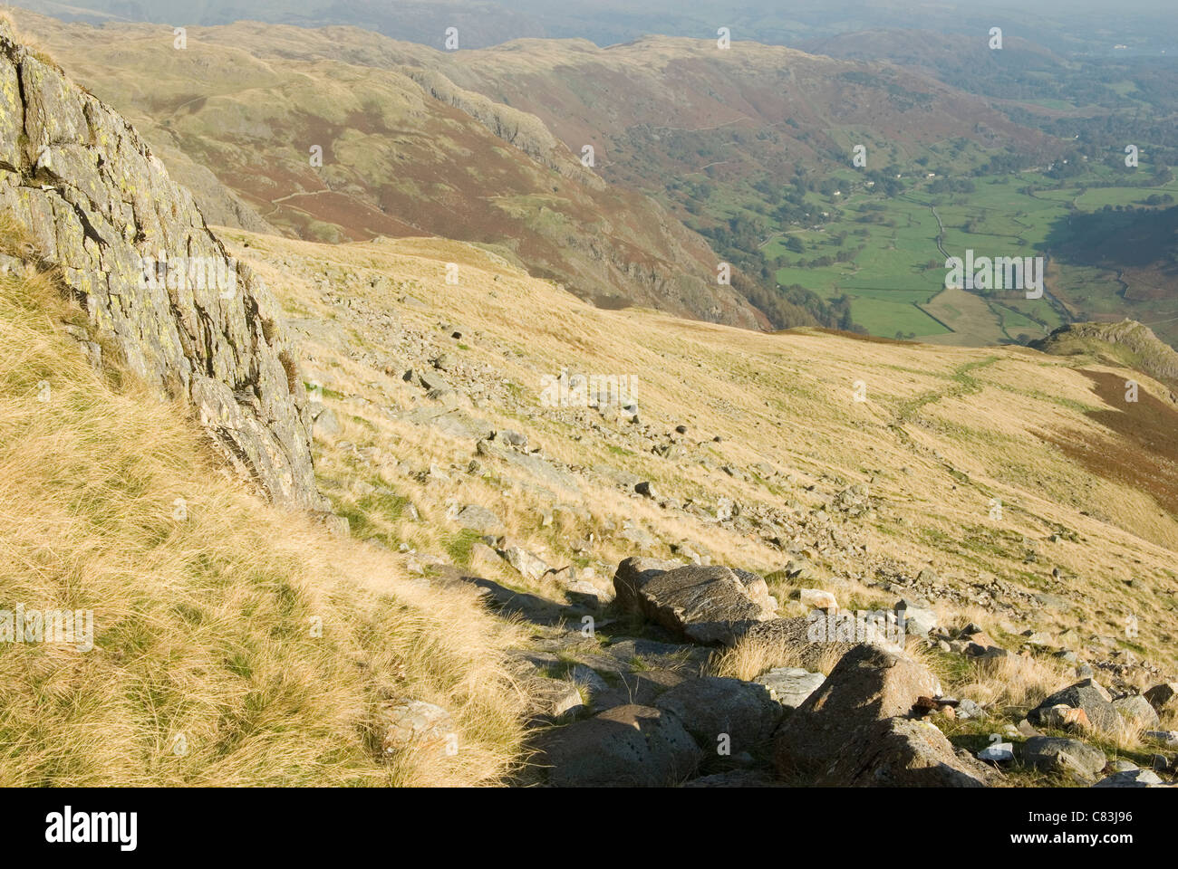 Thorn Crag and the Great Langdale valley Stock Photo - Alamy