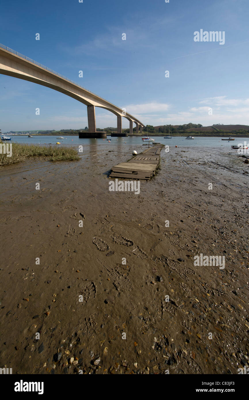 river torridge bridge at Bideford, Devon taken from the estuary level ...