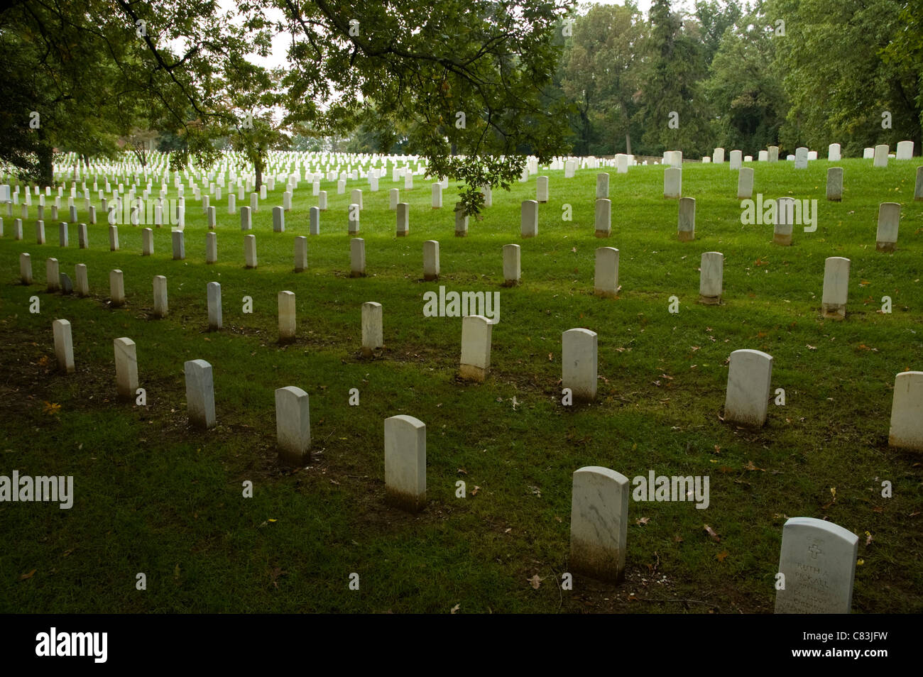 Headstones at the Military Cemetery, Annapolis, Maryland, USA Stock ...