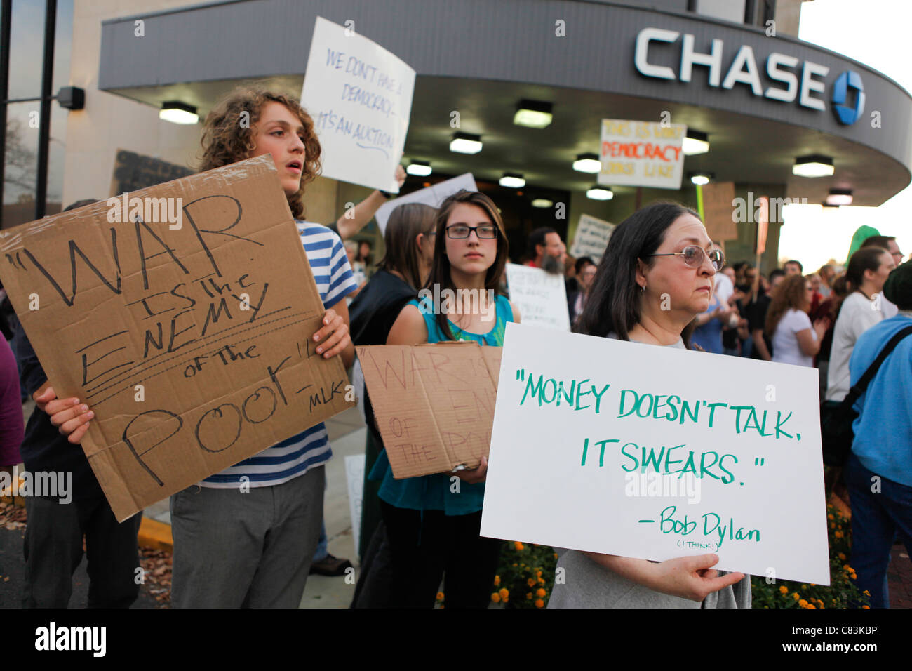 Chase bank protest protesters march hi-res stock photography and images ...