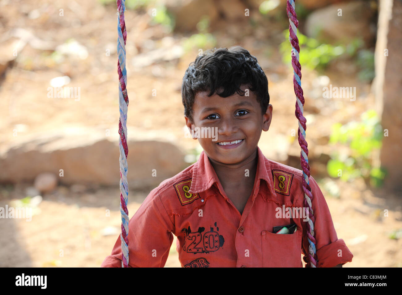 Boy smiling Andhra Pradesh South India Stock Photo - Alamy