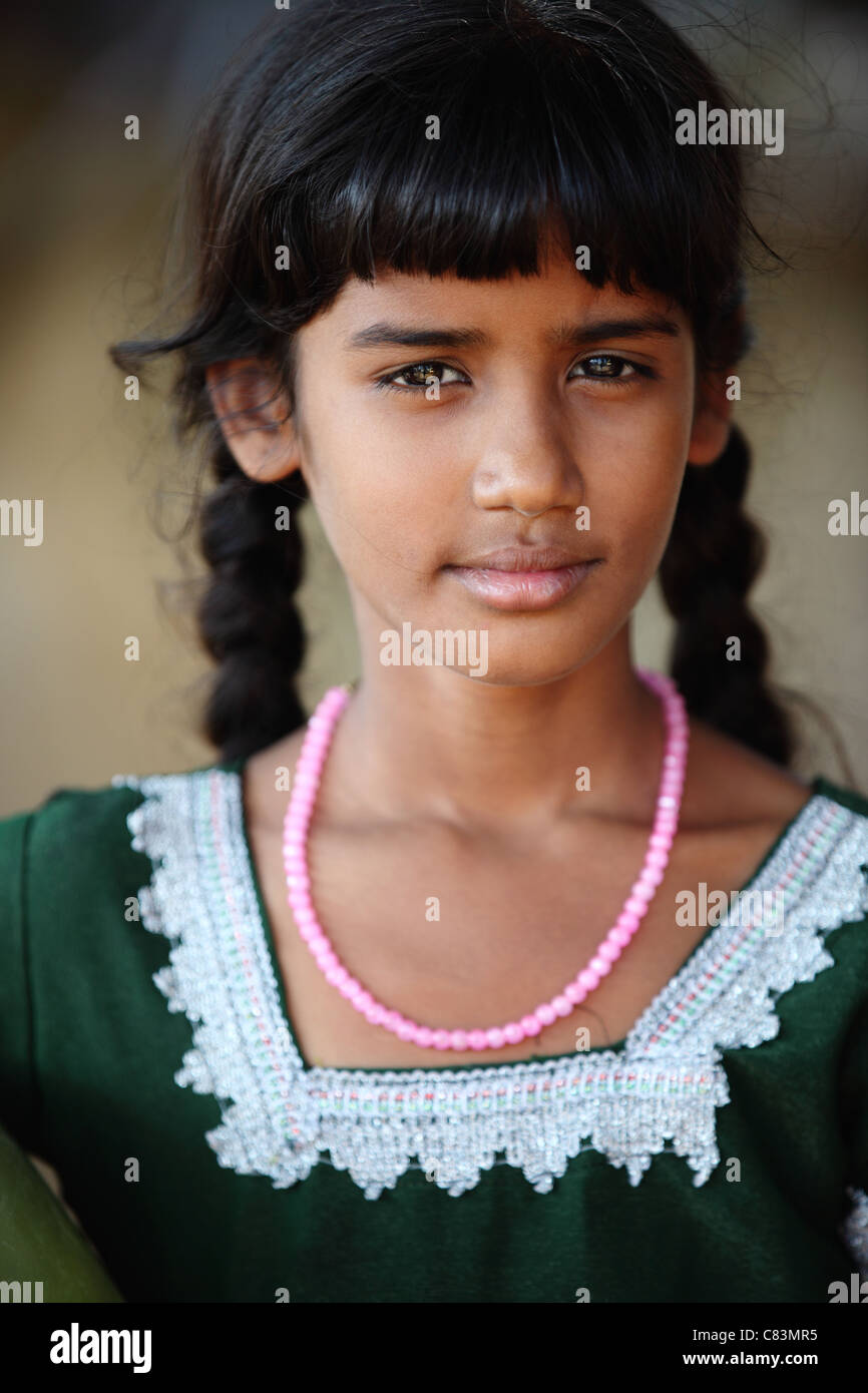 Beautiful girl Andhra Pradesh South India Stock Photo - Alamy