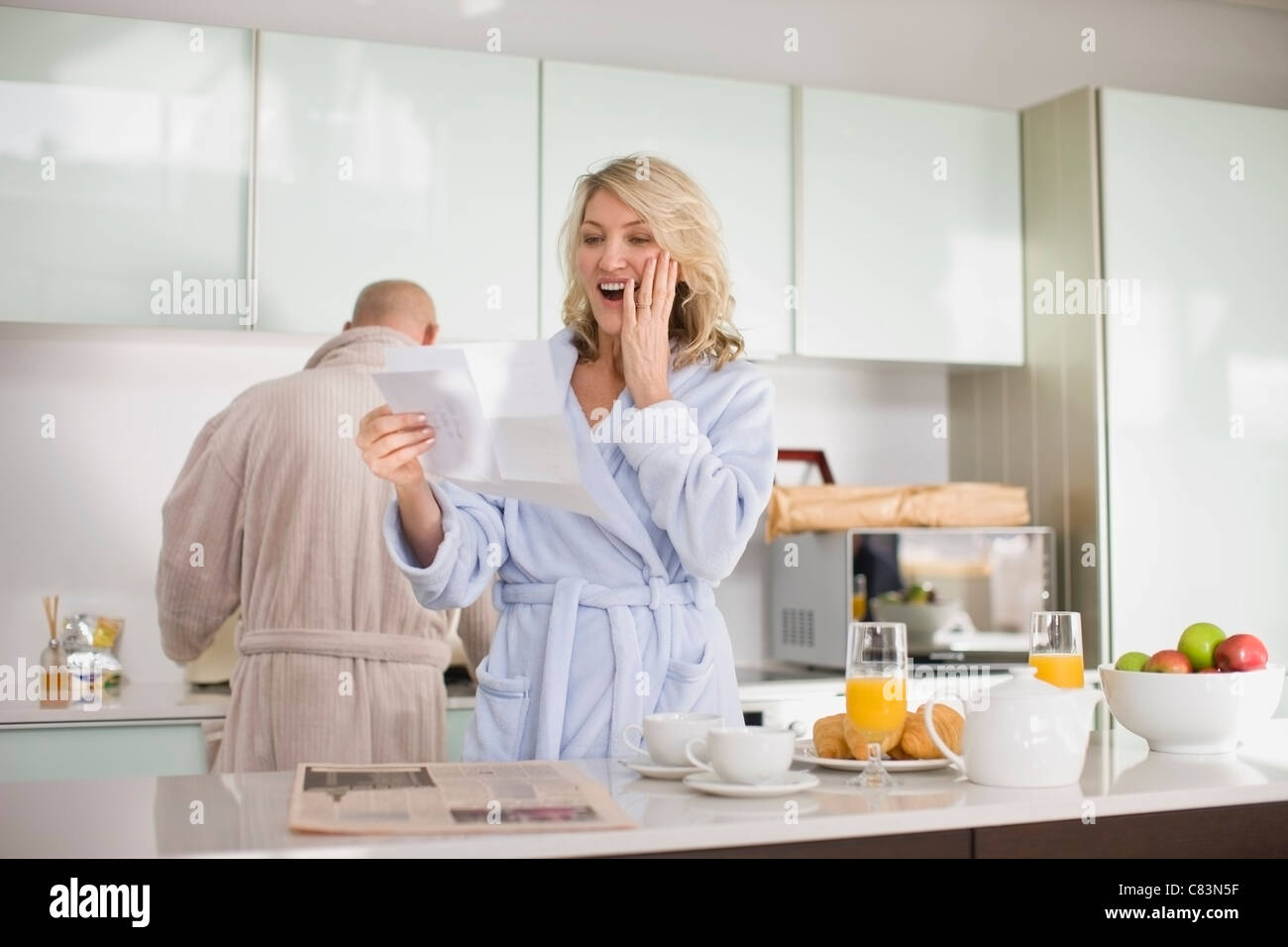 Reading mail rear view hi-res stock photography and images - Alamy