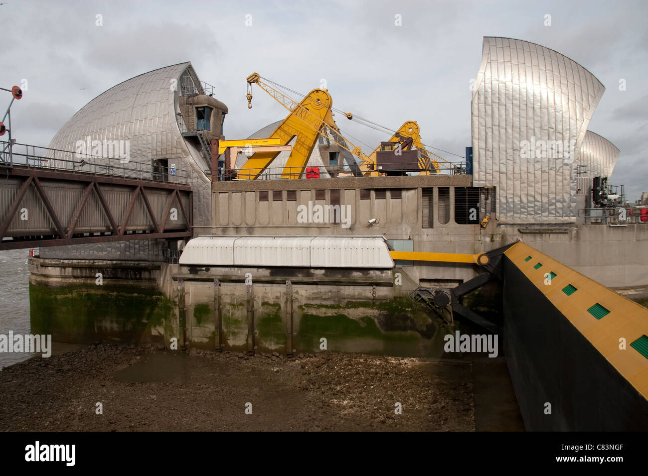 Thames Barrier annual test of flood defence gates Stock Photo - Alamy