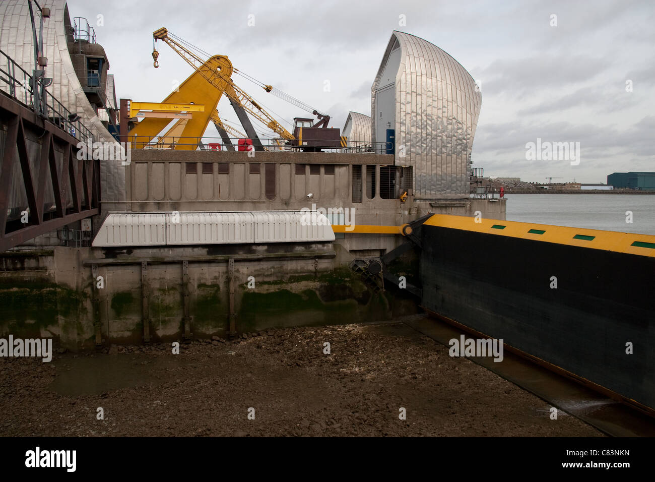 Thames Barrier annual test of flood defence gates Stock Photo - Alamy
