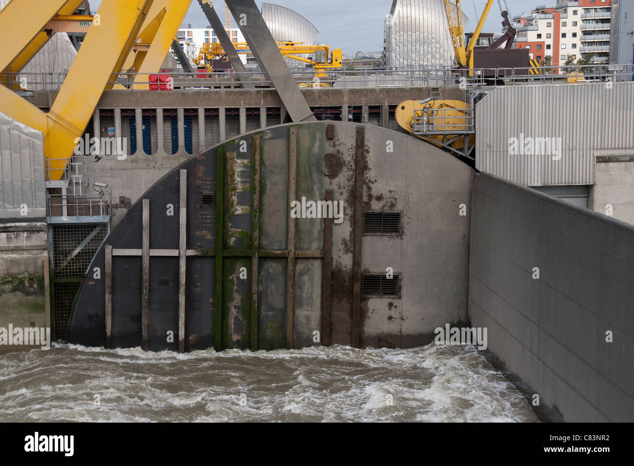Thames Barrier annual test of flood defence gates Stock Photo - Alamy