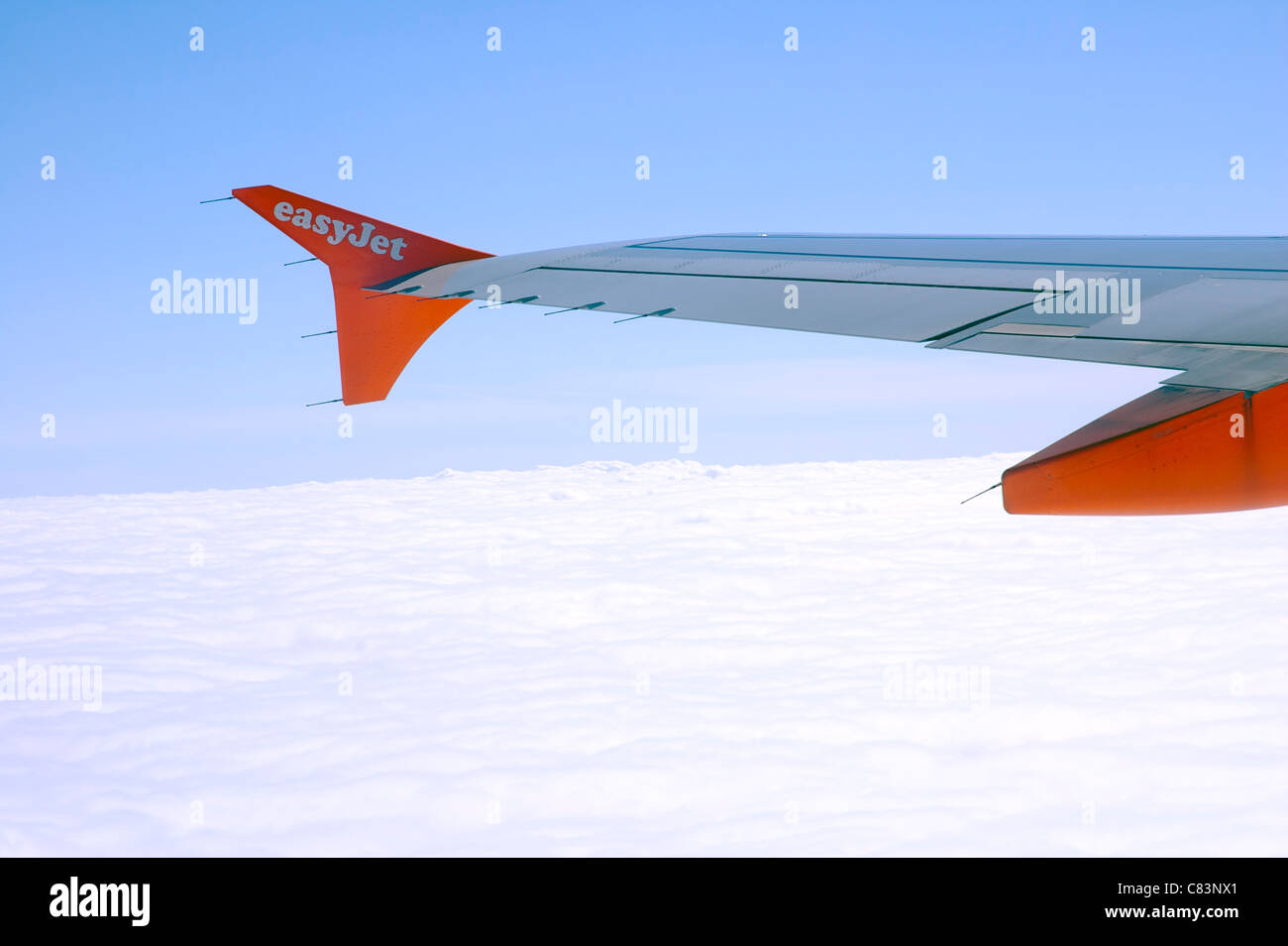 Wing of an EasyJet aircraft Stock Photo - Alamy