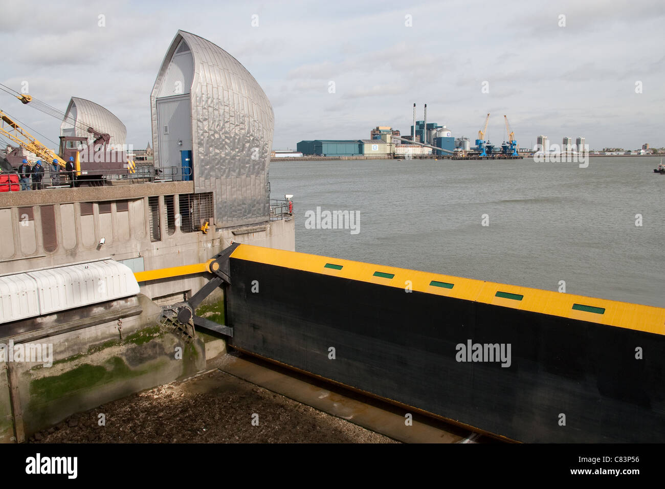 Thames Barrier annual test of flood defence gates Stock Photo - Alamy