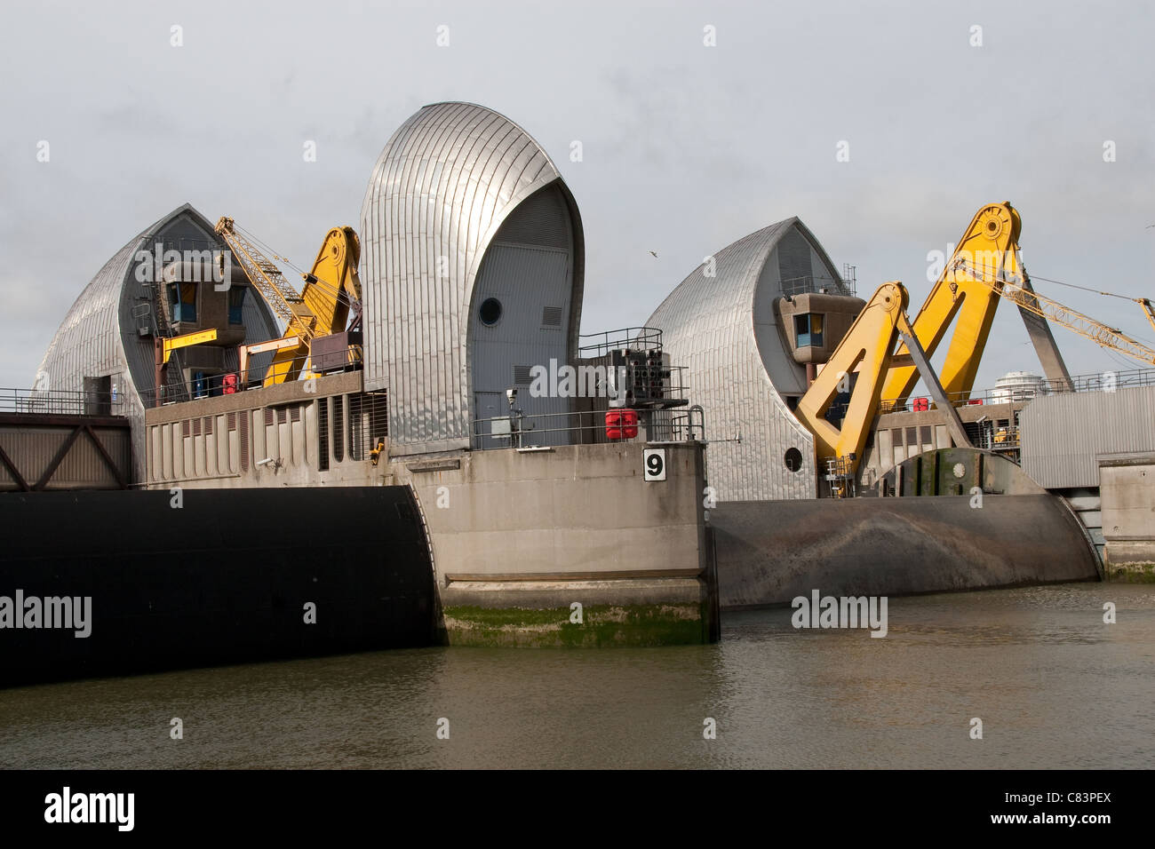 Thames Barrier annual test of flood defence gates Stock Photo - Alamy