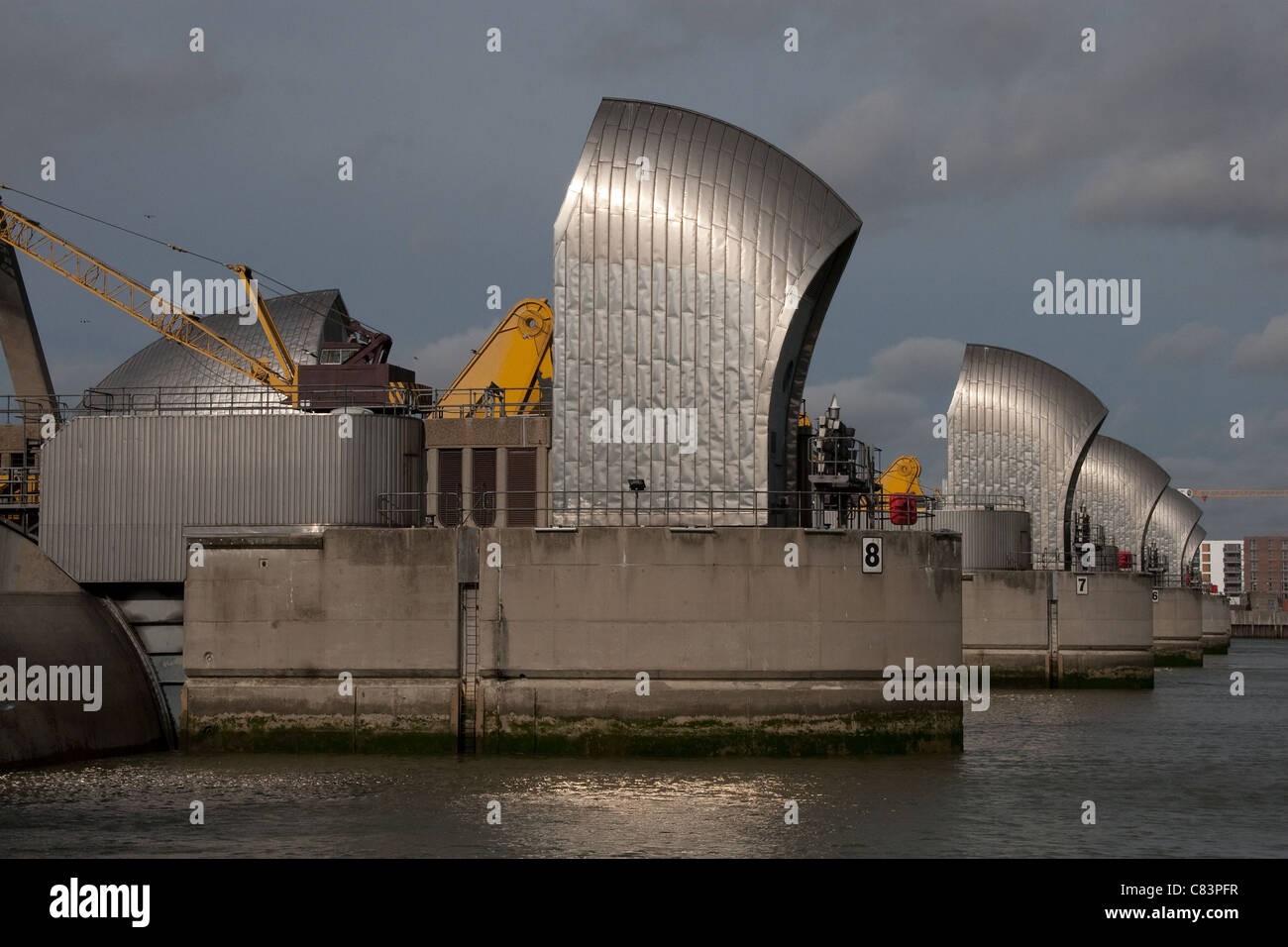 Thames Barrier annual test of flood defence gates Stock Photo - Alamy
